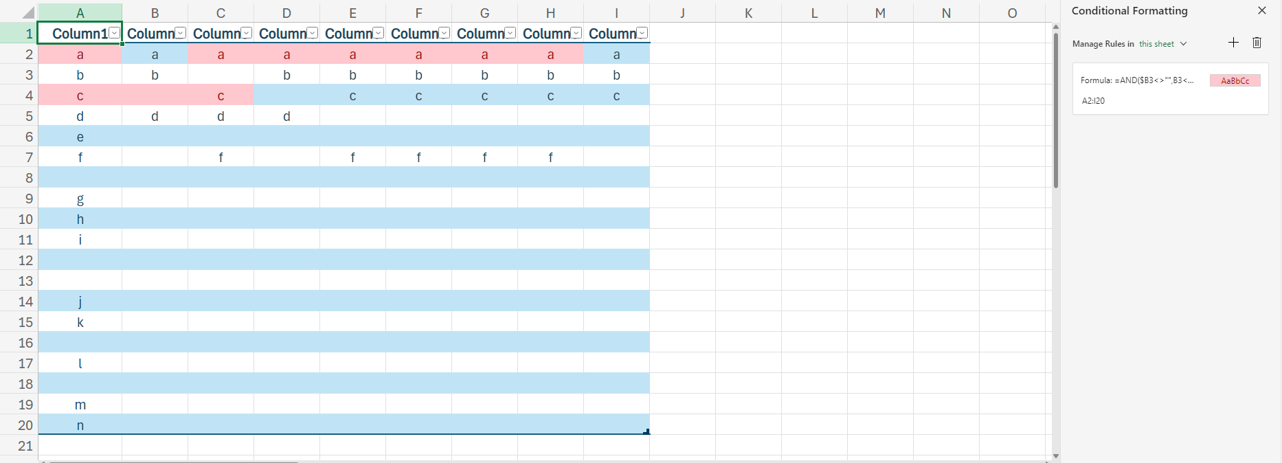 Conditional Formatting, =A="", then stop conditional formatting for row ...