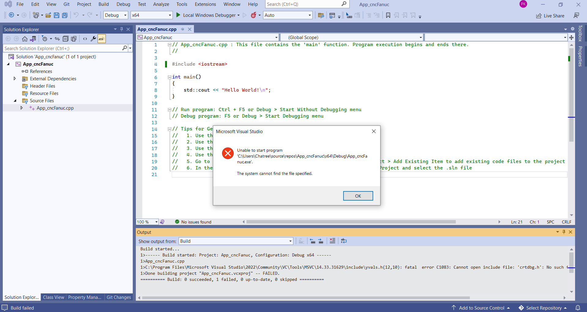 Main.exe Does Not Exist Main.exe Does Not Exist