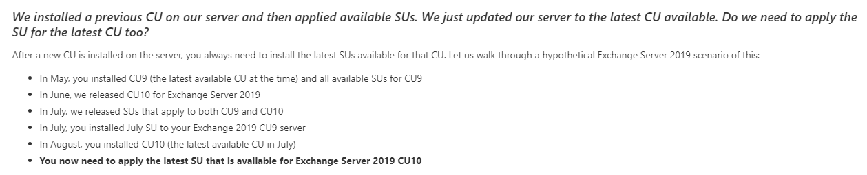 Exchange 2016 CU22 and CU23 SU version upgrade path - Microsoft Q&A