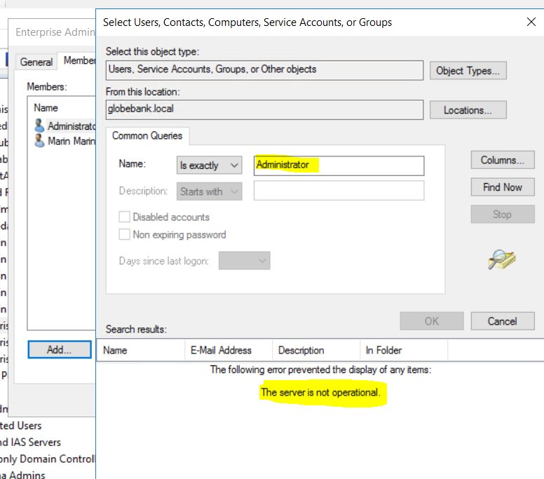 "Could not log onto the domain with the specified credential. Supply a ...