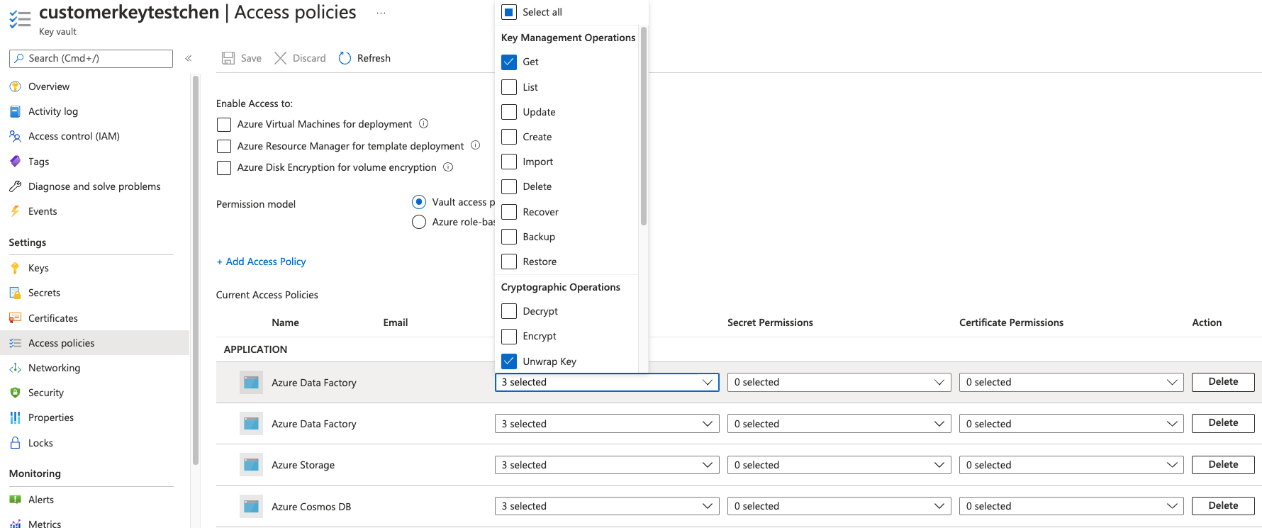 ADF - You cannot add CMK settings for factories with existing entities ...