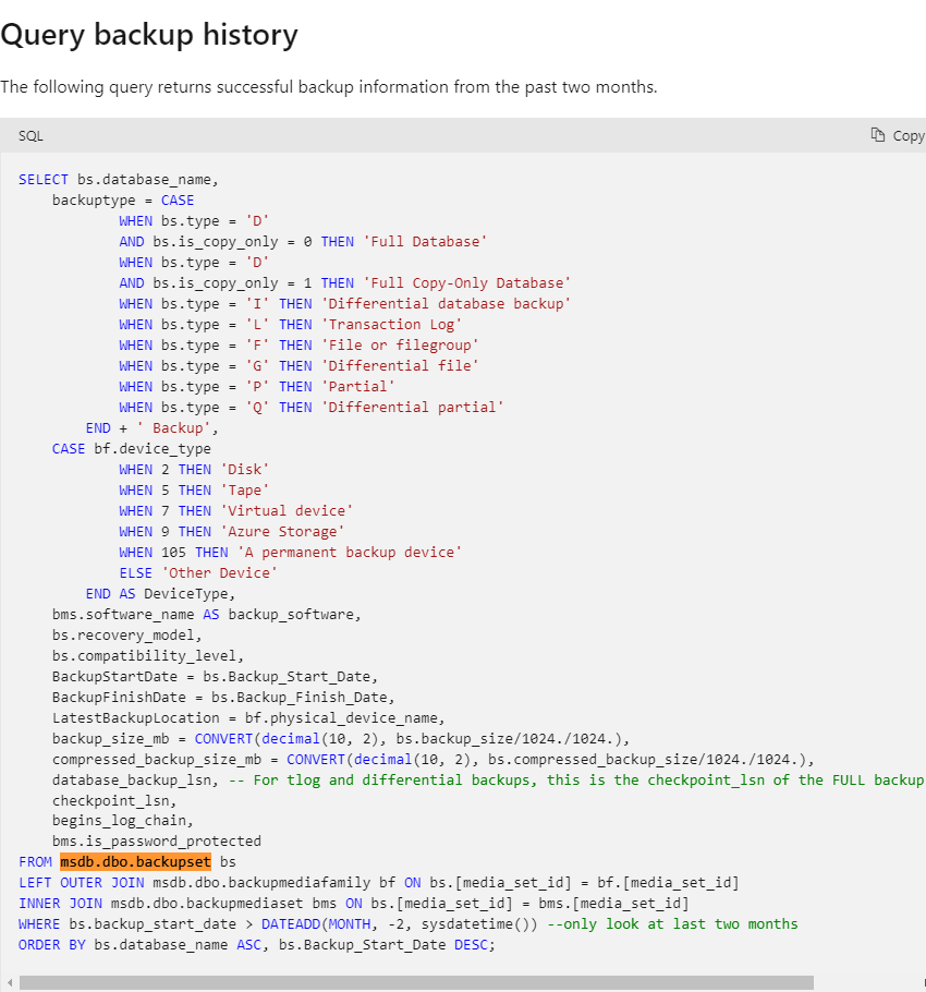 Azure Managed Instance Get Backup Retention Period From Sql Instead Of Cli Portal Microsoft Qanda