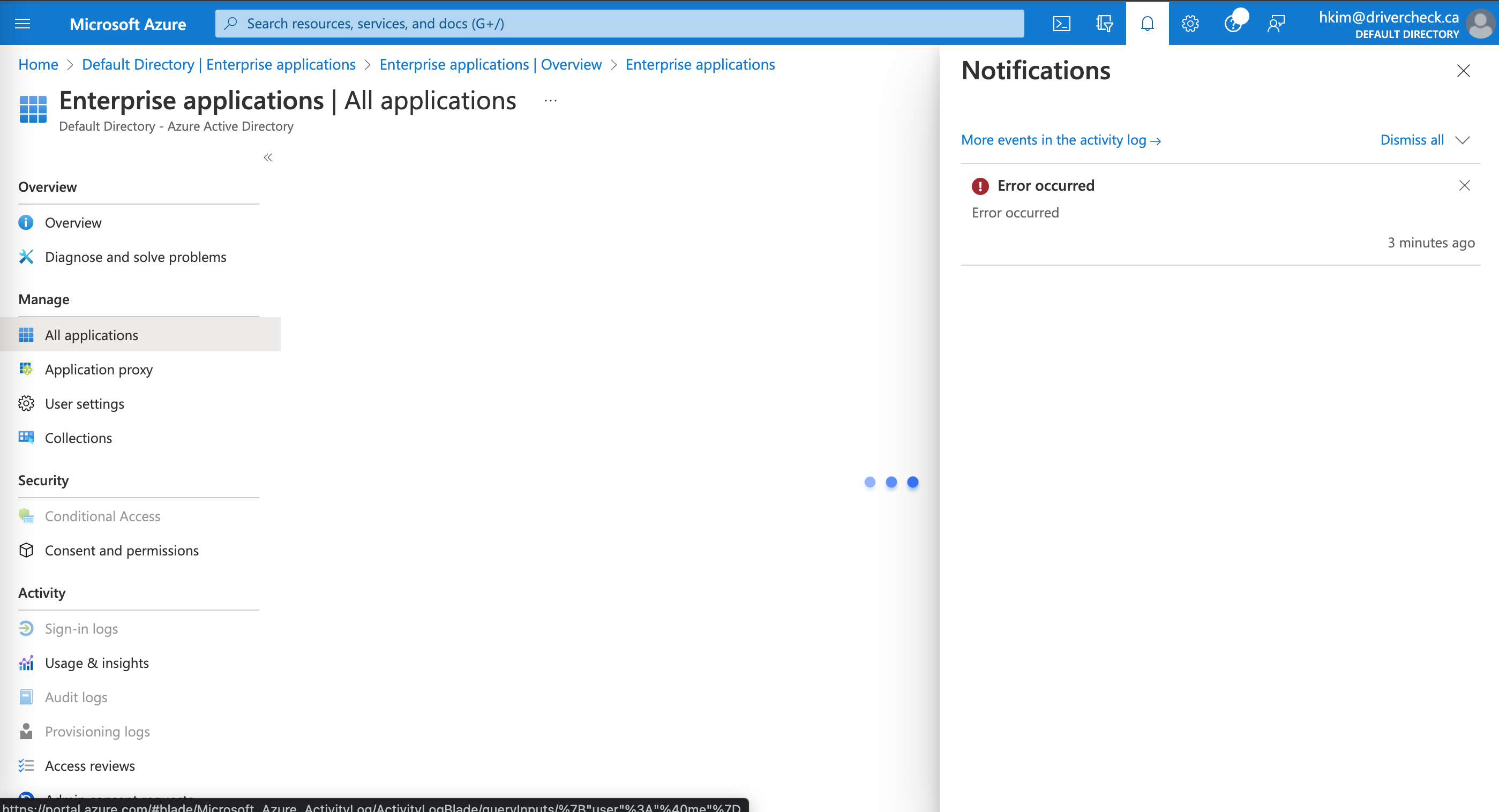 I can't access to Enterprise Applications in Azure Active Directory ...