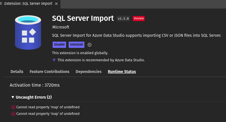 Error while importing csv file using MSSQL Import extension in Azure ... Error while importing csv file using MSSQL Import extension in Azure ...