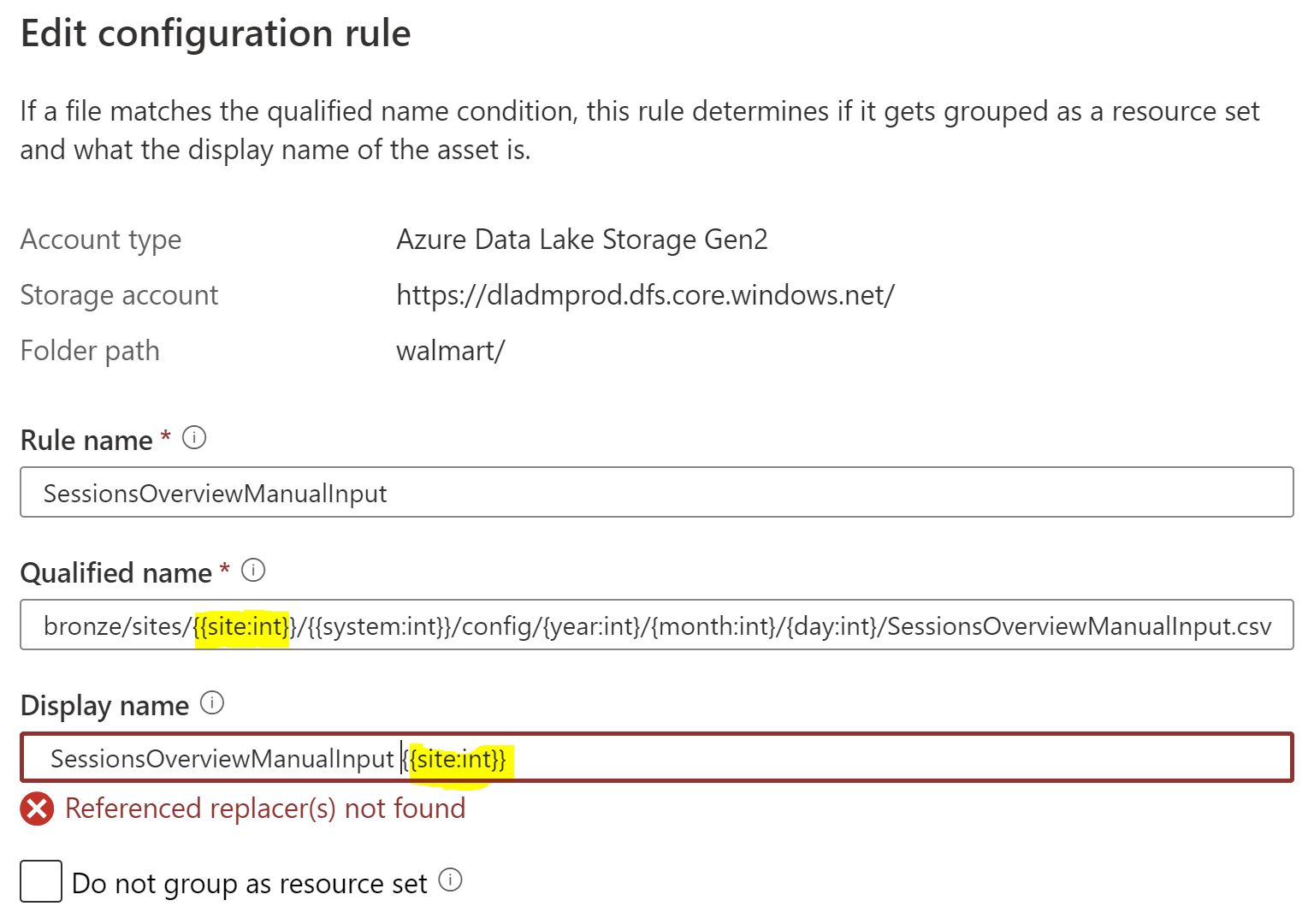 Azure Purview Pattern Rules Display Name Cannot Use Static Replacers Microsoft Qanda 