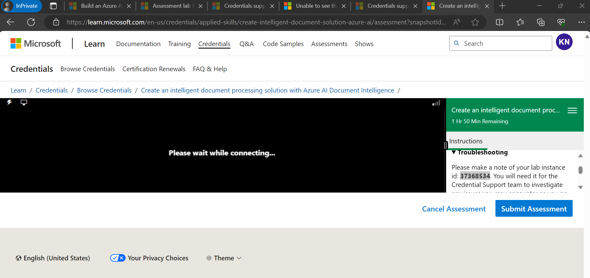 Unable to open Labs on the Level 2 of the Microsoft AI Challenge ...