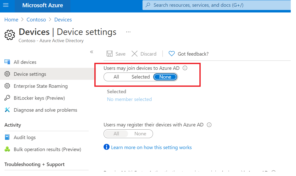 Cannot enrol devices in Azure AD - Comes back with "Bulk Token Retrieval Failed" - Microsoft Q&A