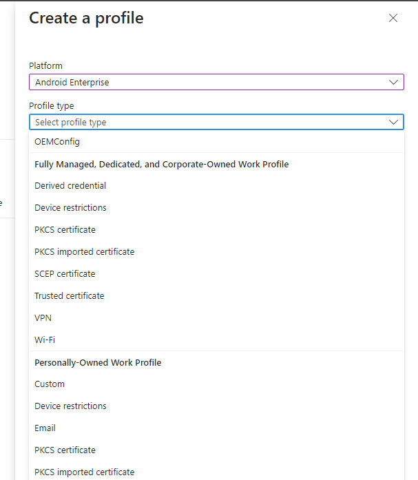 Can't create Managed Home Screen profile - Microsoft Q&A