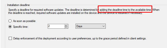 SCCM ADR Installation deadline - Microsoft Q&A