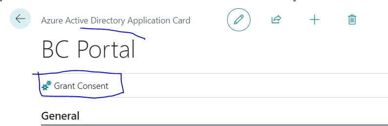 grant consent to this Azure Active Direction app in Business Central ...