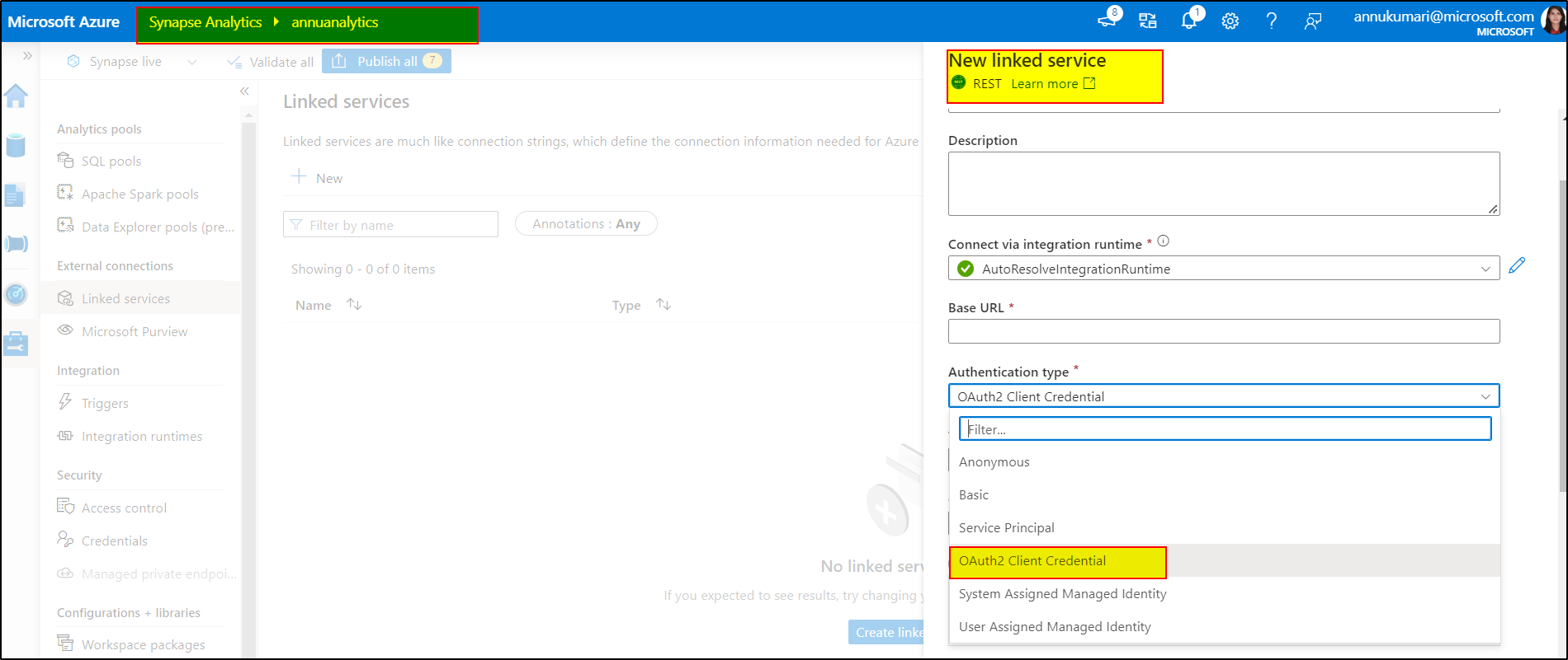 synapse REST linked service - Microsoft Q&A synapse REST linked service - Microsoft Q&A