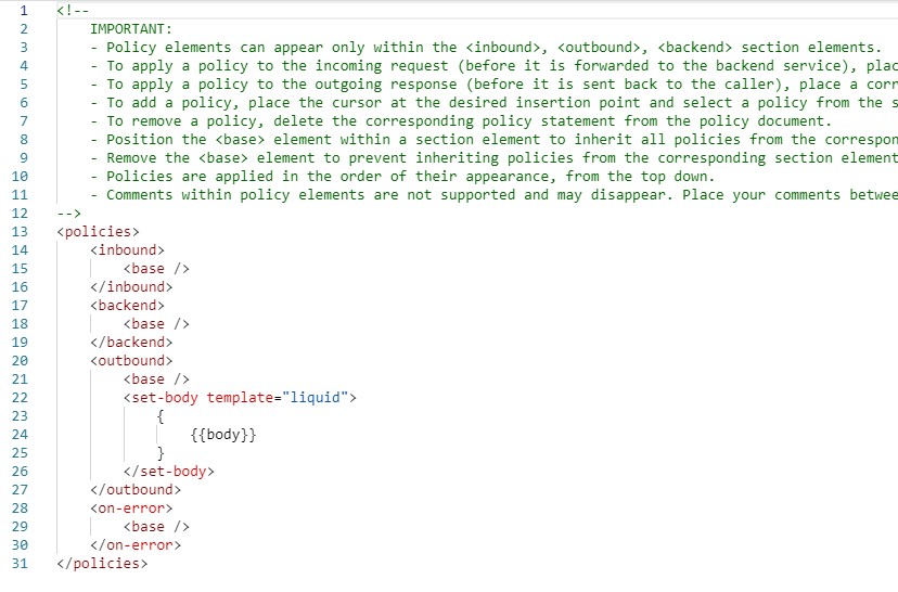 Azure Apim Liquid Template Transform Json To Xml Without An