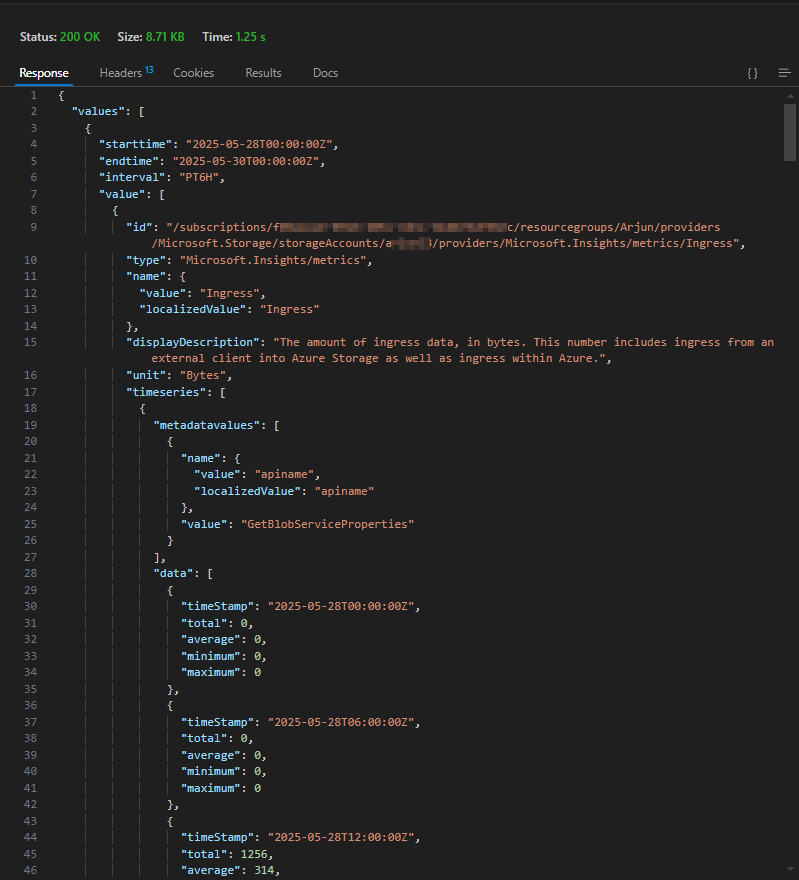 The metrics getBatch API is not returning average as aggregration - Microsoft Q&A