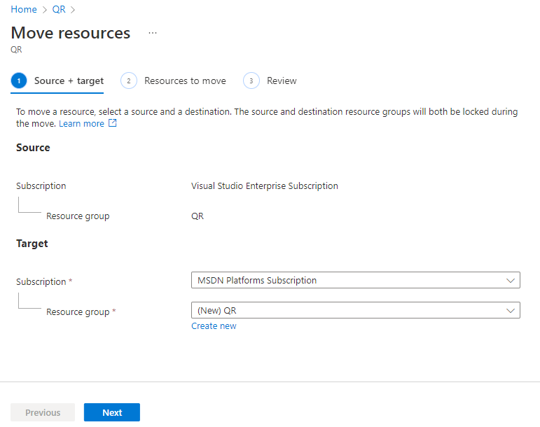 Moving resource group from another account to this account - Microsoft Q&A