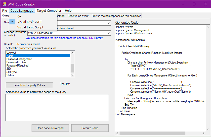 VB Populate combo with Local Machine users - Microsoft Q&A