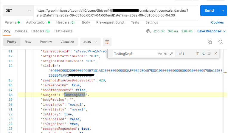 MS GRaph API - /users/{user AAID}/calendarView - fetching all day event ... MS GRaph API - /users/{user AAID}/calendarView - fetching all day event ...