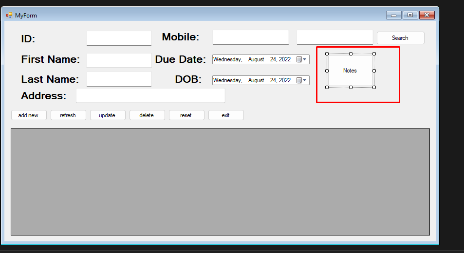 How I Can Read Database Table Into A Second Gui Holding A Richtextbox