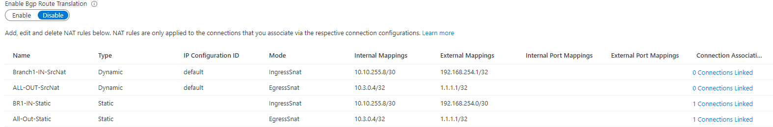 Vpn Gateway Drops Tunnels When Nat Rules Feature Enabled Microsoft Qanda