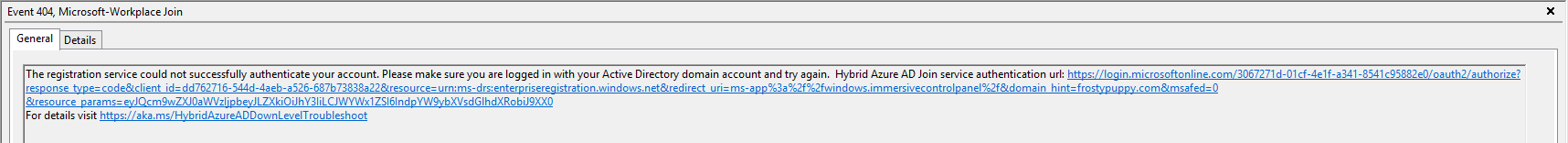 ADFS Down-Level hybrid azure ad join Error - Microsoft Q&A