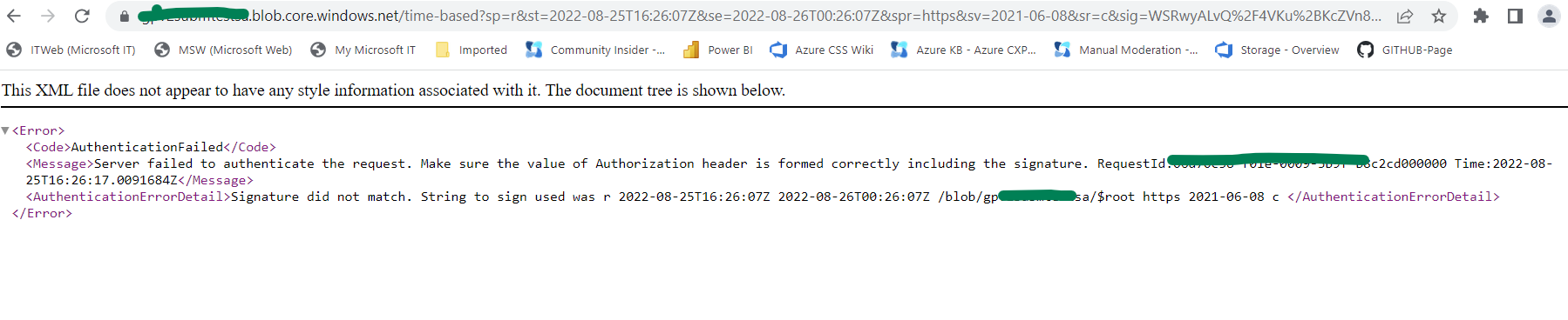Cannot Access To Uri Sas Blob Storage Authenticationfailed Microsoft Qanda