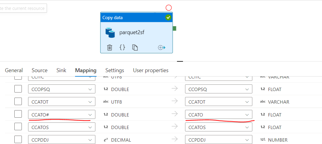 ADF copy data from parquet file to snowflakes, if column title has ... ADF copy data from parquet file to snowflakes, if column title has ...