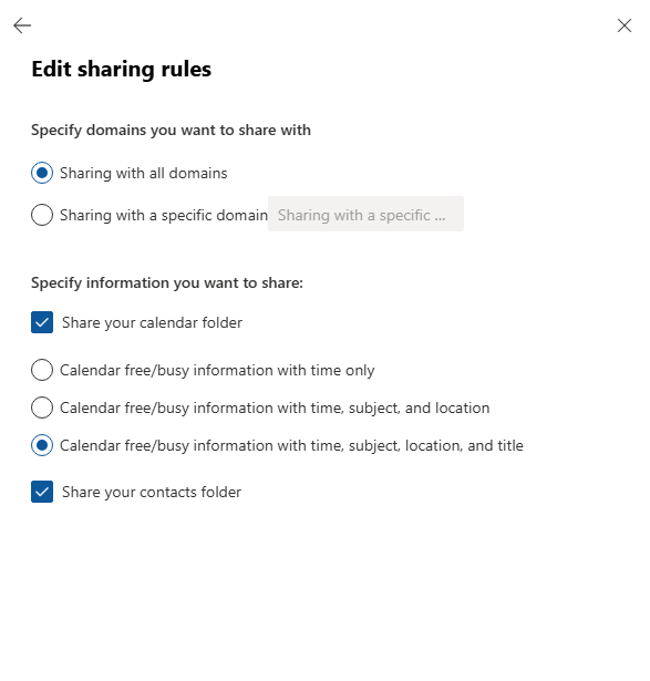 calendar sharing across organizations where the external user initially sees your calendar, but ...