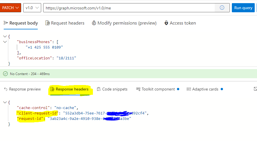 Obtain Request Id Correlation Id During Graph Api Request Microsoft Qanda