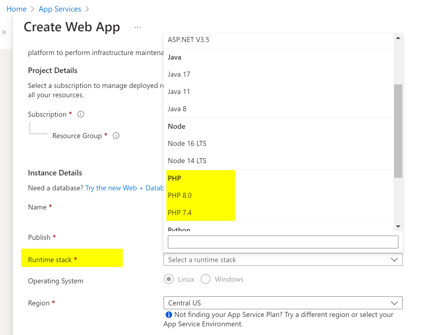 PHP lower version install on webapp - Microsoft Q&A PHP lower version install on webapp - Microsoft Q&A
