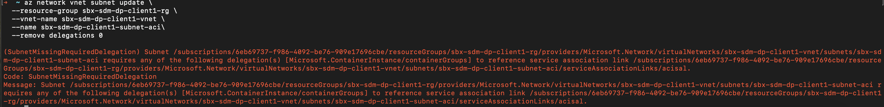 Cannot Delete Aci And Vnet On Resource Group Microsoft Qanda