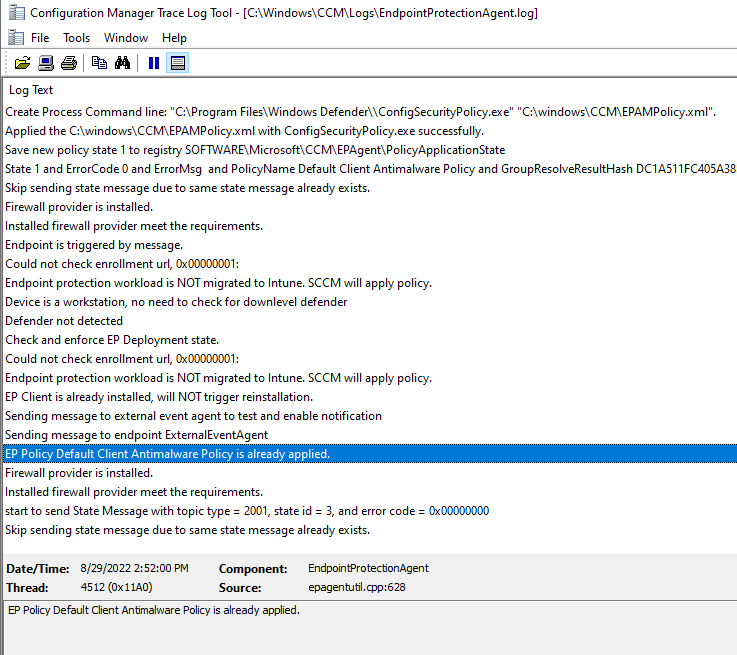 Antimalware Policy not applied - Microsoft Q&A