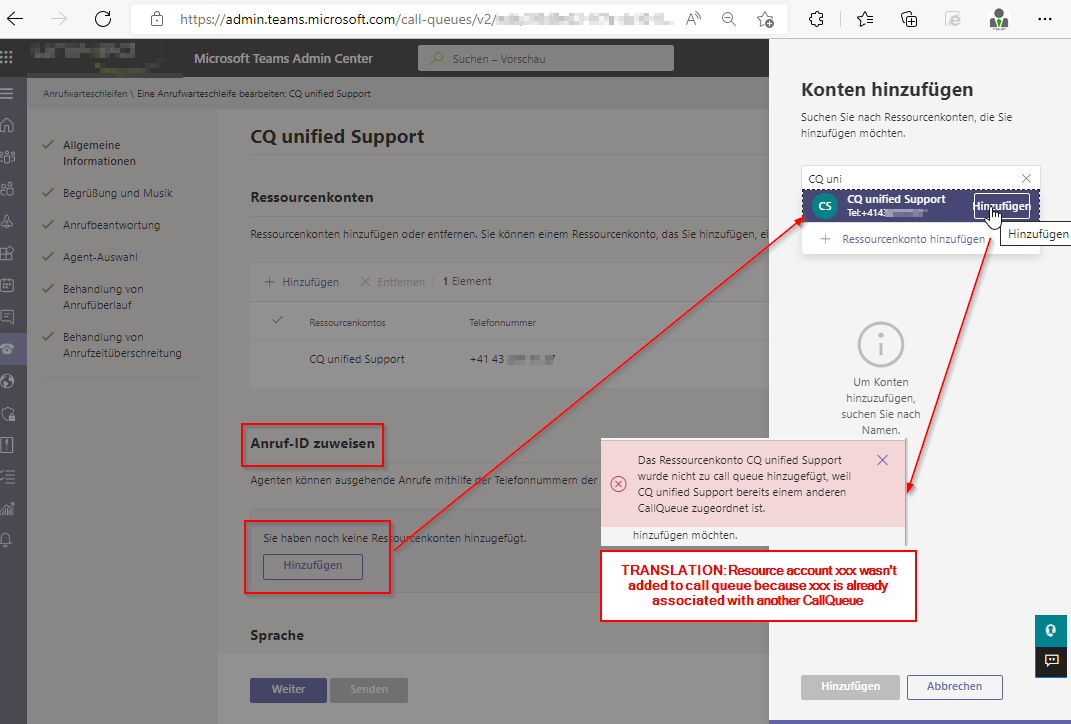Unable to assign calling ID to Teams queue - Microsoft Q&A