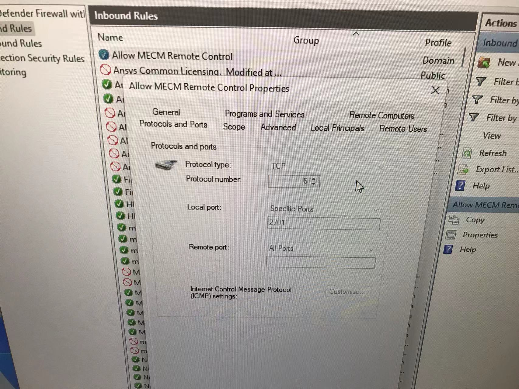 SCCM can't remote control desktop - Microsoft Q&A