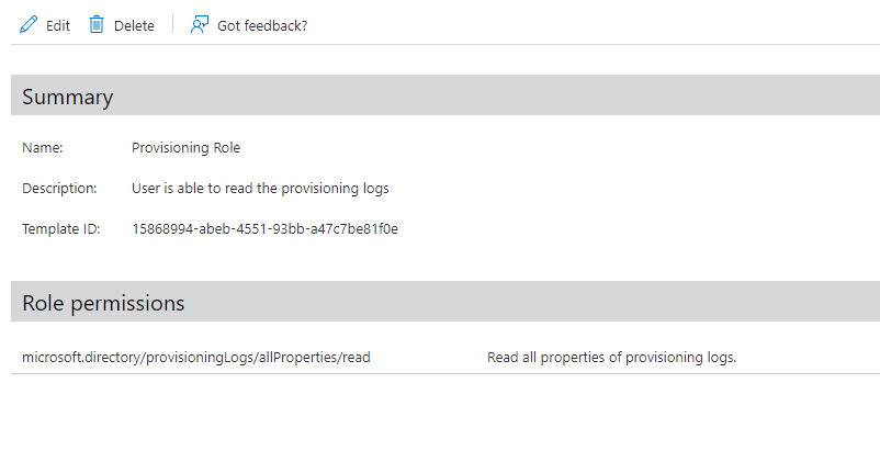 Custom Role In Azure Ad For Provisioning Logs Is Not Working
