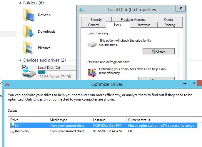 Shrinking VHDX partion that held SQLserver DB - Microsoft Q&A