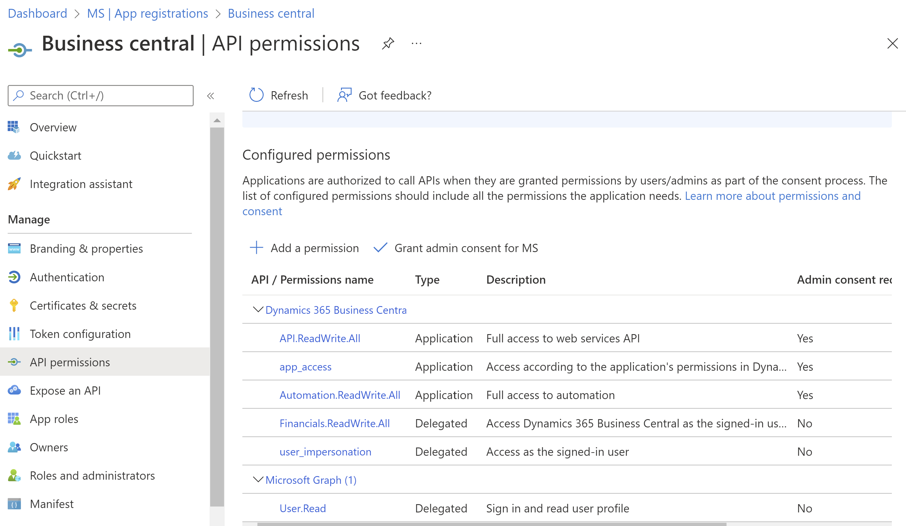 Oauth Api Call On Business Central Demo Gives Unauthorized Error Microsoft Qanda
