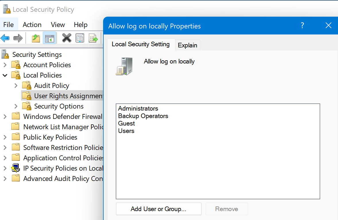 Run as Account Does not have a requested Logon type - Microsoft Q&A