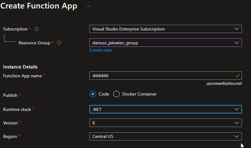 Azure functions creation with ~4 not working as expected - Microsoft Q&A