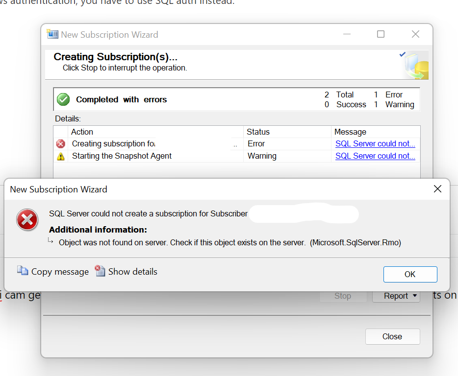 Object Was Not Found On The Server Check If The Object Exists On The Server Sql Server 2073