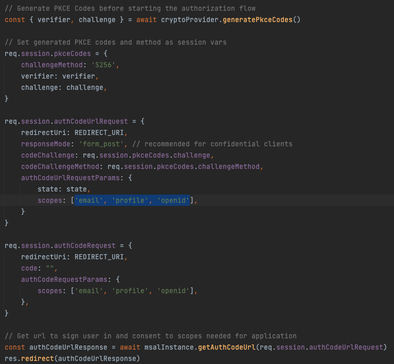 Msal For Node Not Using Requested Scopes Microsoft Qanda