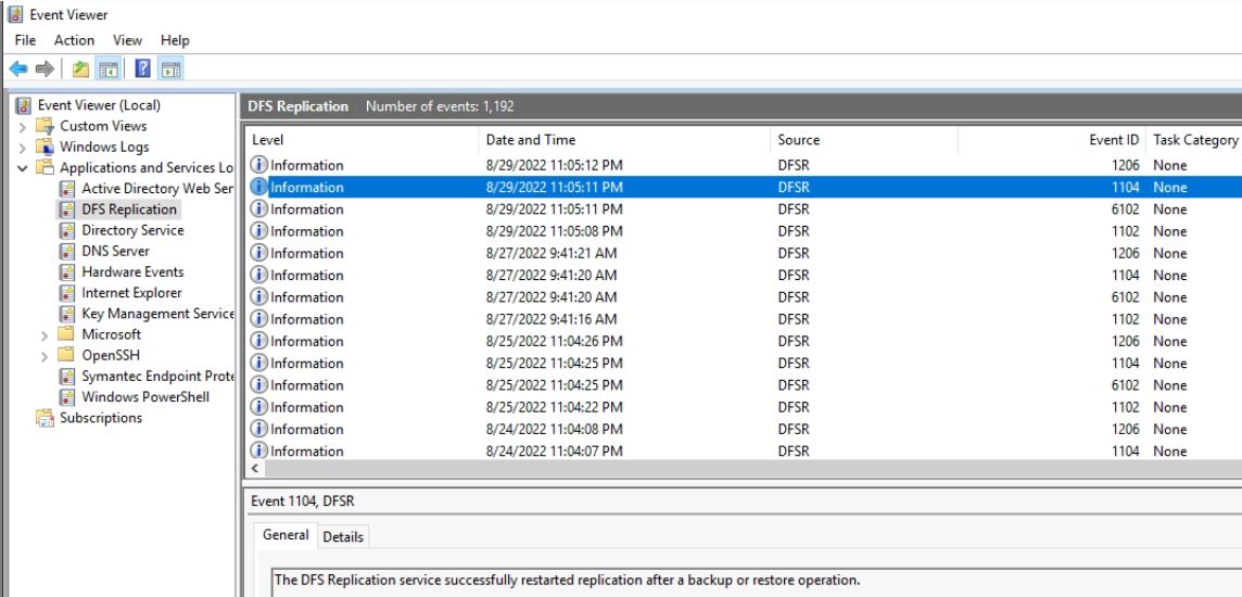 Need to verify that DFSR replication is working after tranferring FSMO ...