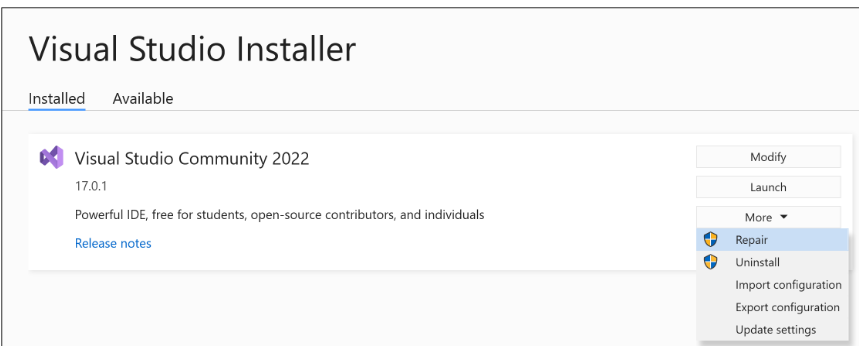 Visual Studio disappears when running a package - Microsoft Q&A