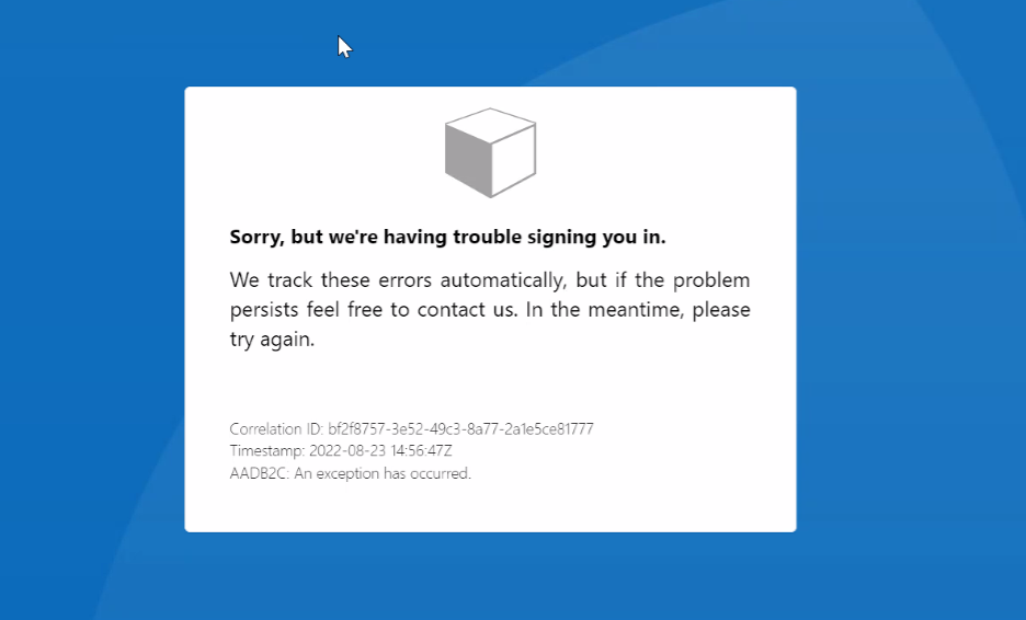 Getting Error After Signinsignup Through Adb2c Hosted Pages Microsoft Qanda