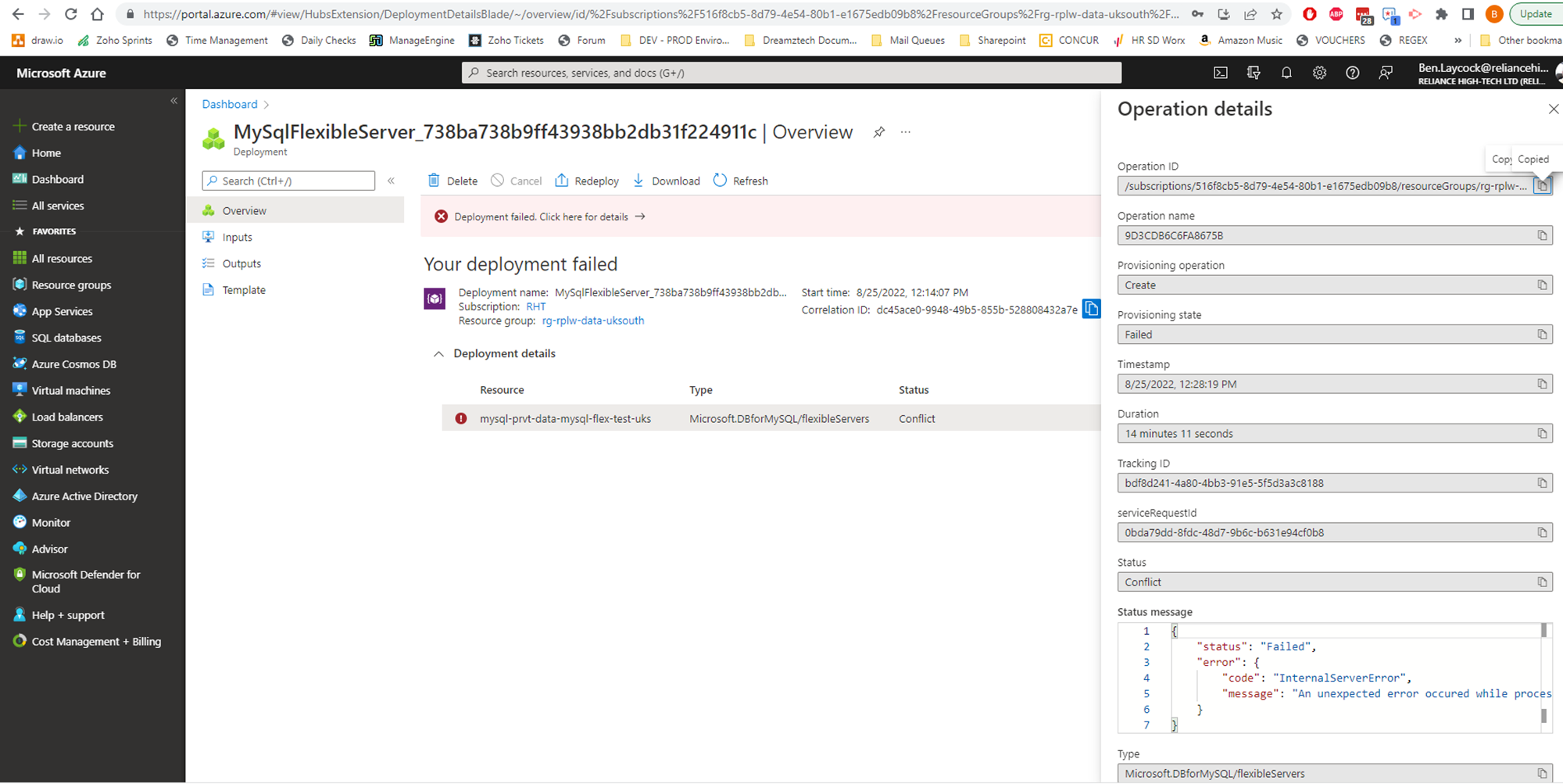 Creation of New Flex MYSql Server with HA enabled for UK South Keeps ...