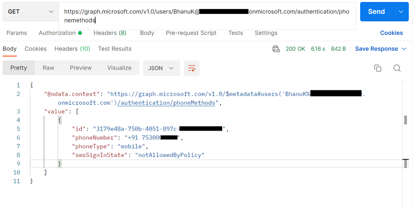 Get phone number set in MFA page ADB2C - Microsoft Q&A