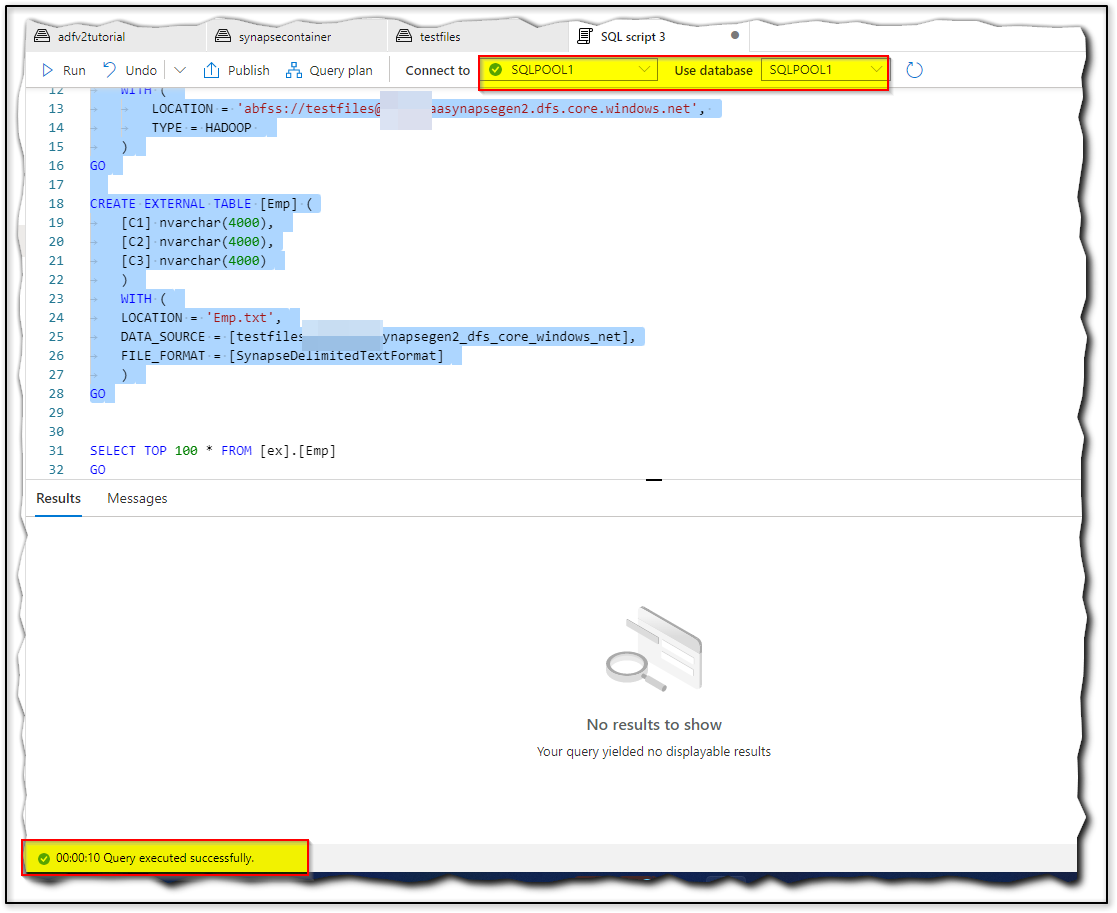 Error While Creating External Table In Data Lake Synapse Microsoft Qanda