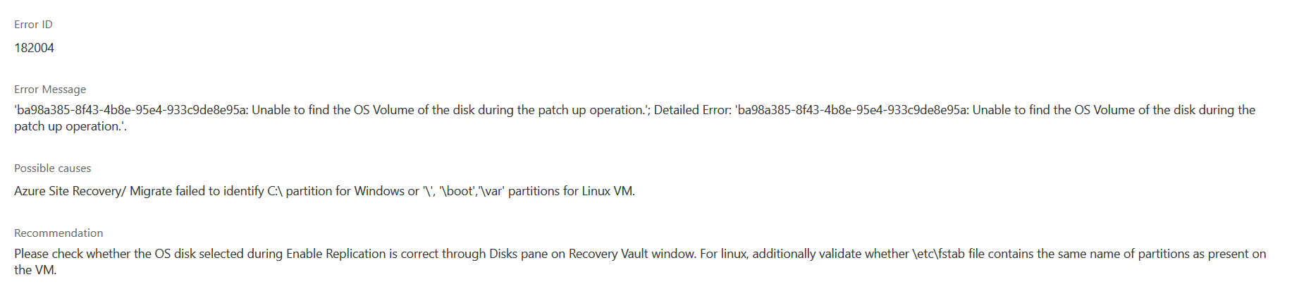 Unable To Run Test Migration Using The Azure Migration Tool Error Id 182004 Microsoft Qanda