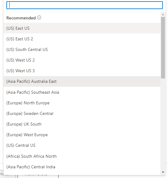 East US not availble option for Region when building a VM - Microsoft Q&A