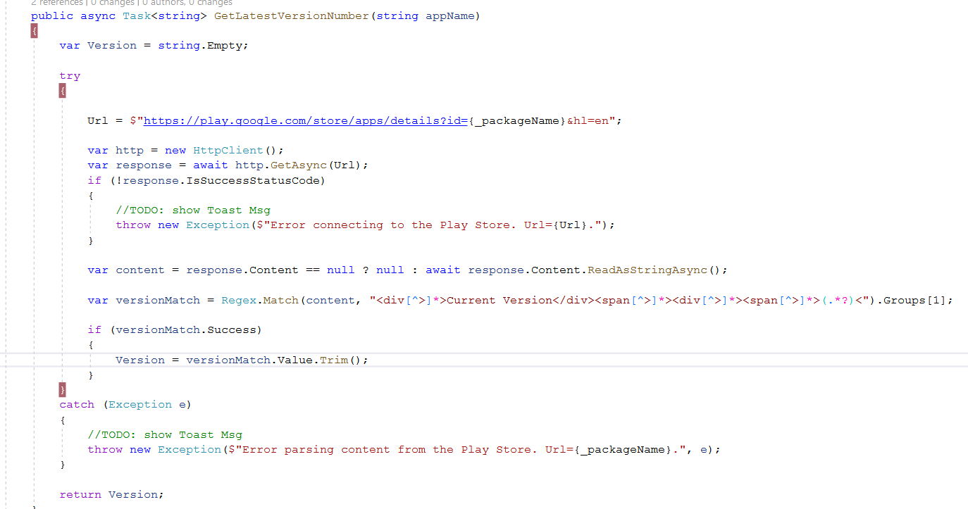 How to get version number of application from play store using xamarin forms - Microsoft Q&A