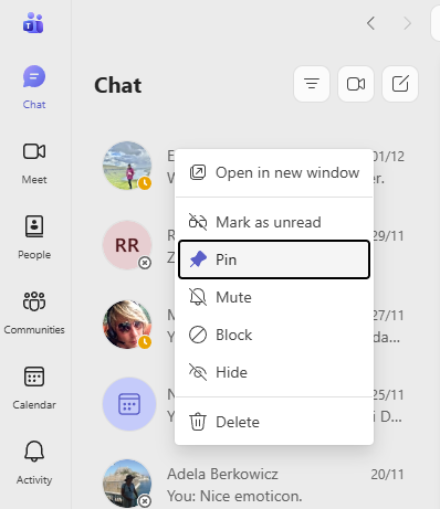 Pin message is missing in microsoft teams - Microsoft Q&A