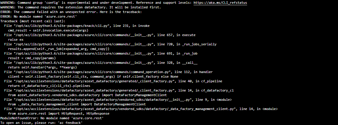 ModuleNotFound: azure.core.rest devops azure cli task - Microsoft Q&A